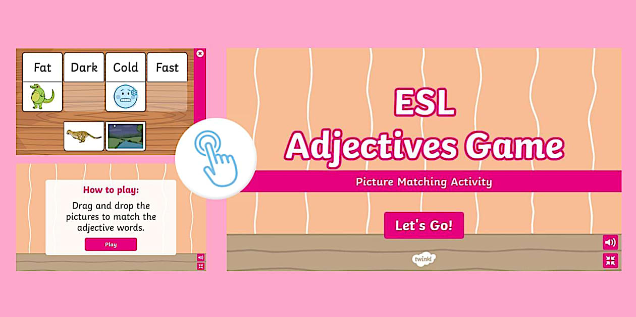 ESL Adjectives Matching Game (teacher made) - Twinkl