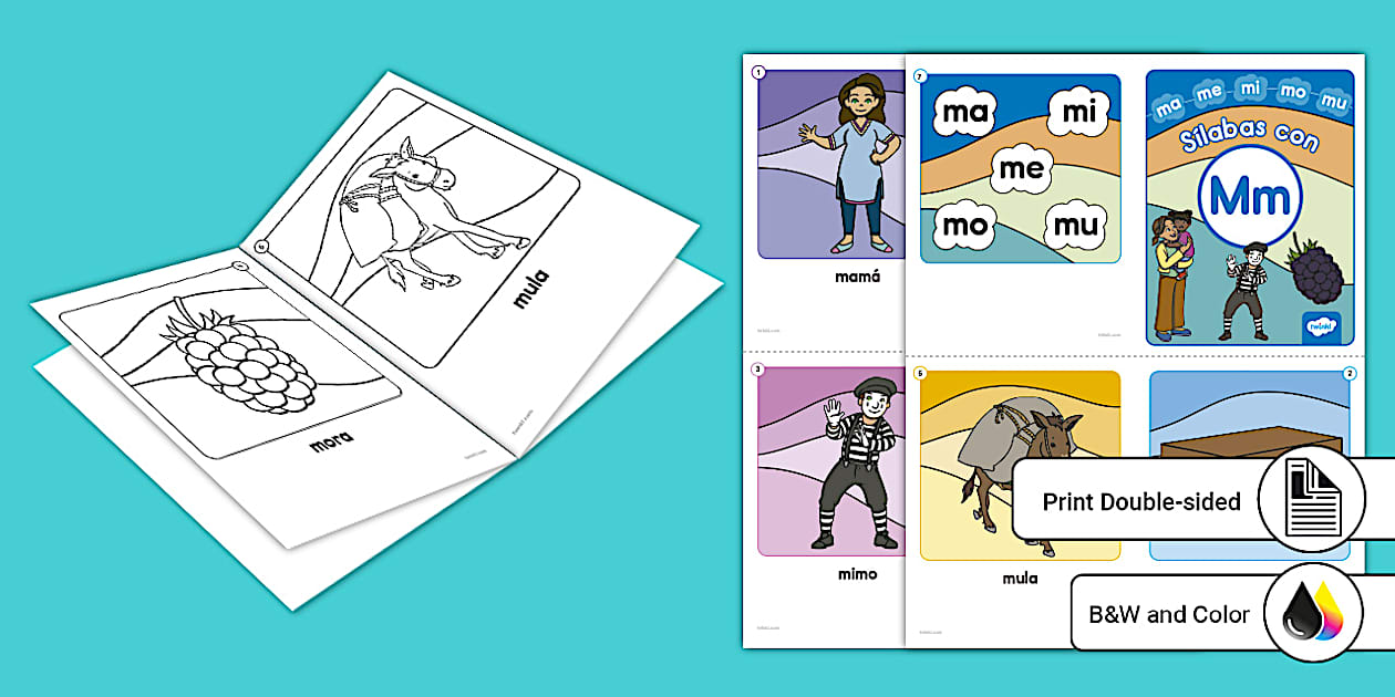 Libros fonéticos - Silabas con Mm (teacher made) - Twinkl