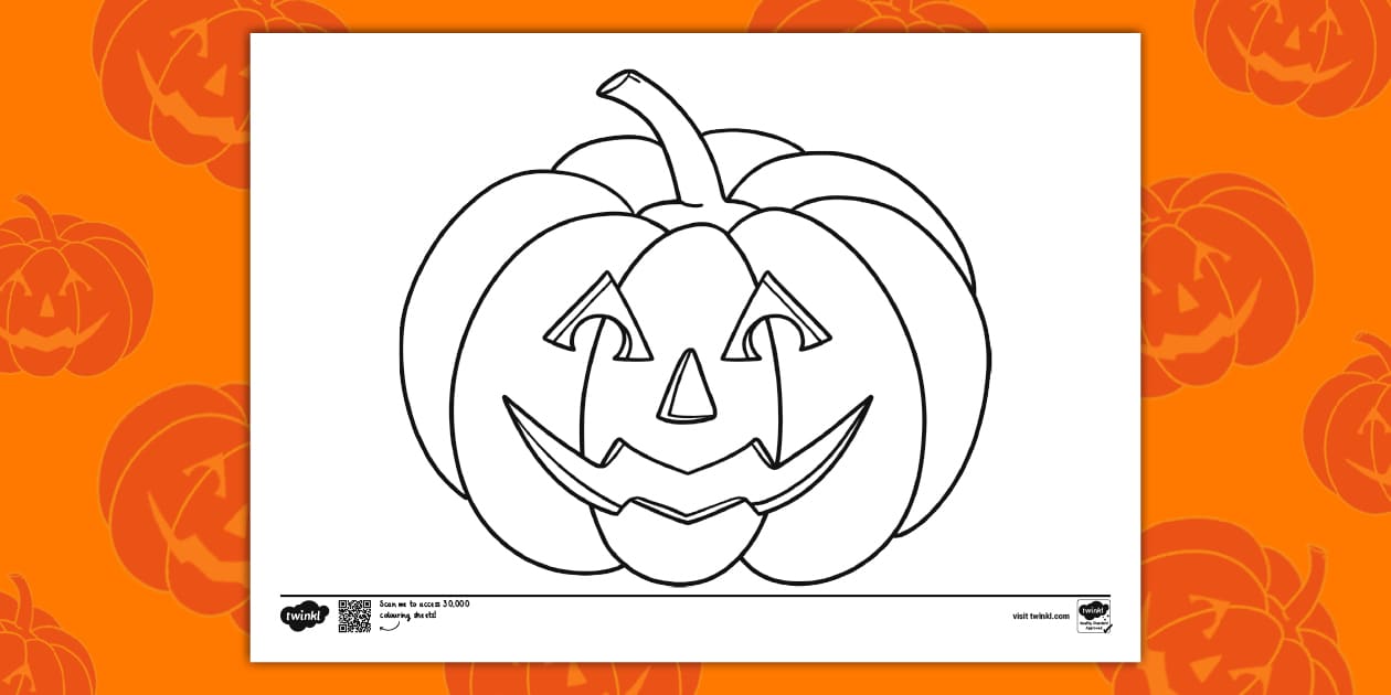 Easy Halloween Colouring Page for EYFS & KS1 – Pumpkin
