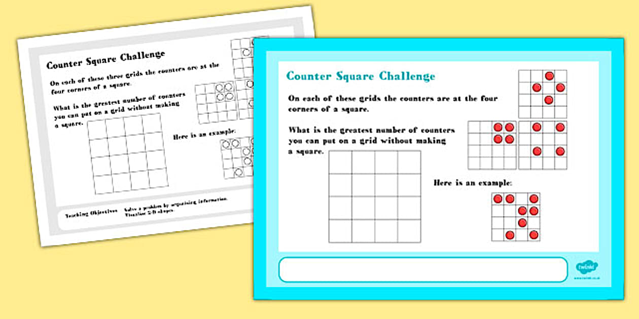 Counter Maths Challenge A4 Display Posters - Twinkl