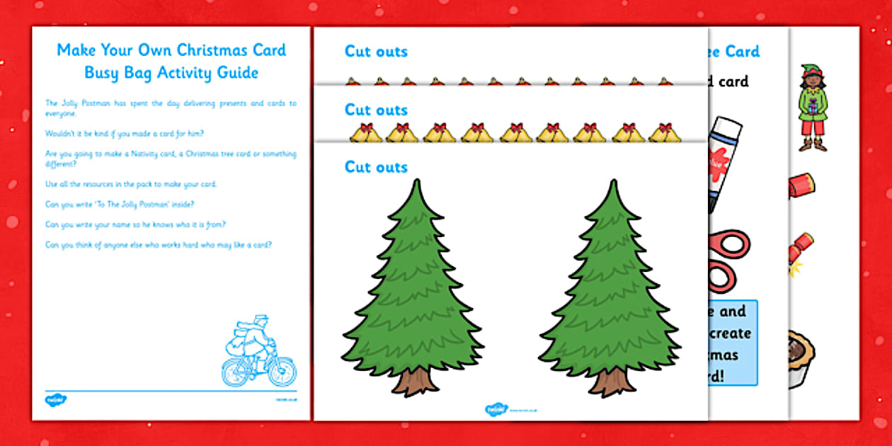 Make Your Own Christmas Card | Christmas Busy Bag - Twinkl