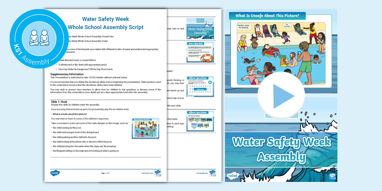 Water Safety Week 2025 Whole School Assembly Pack | Twinkl