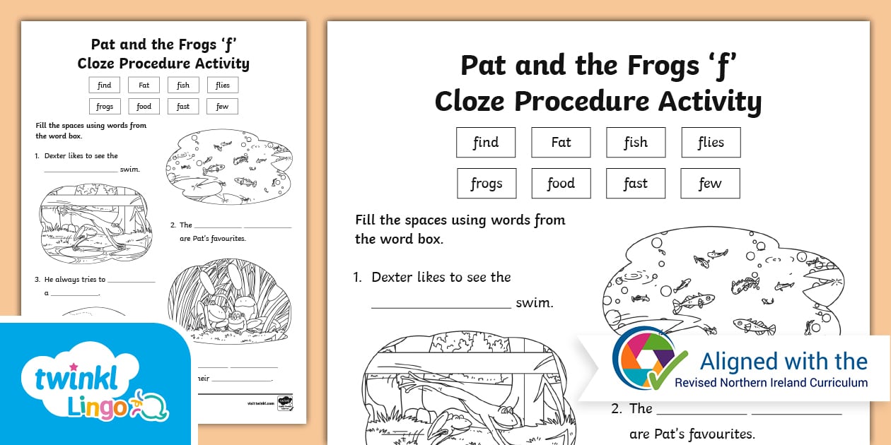 Pat and the Frogs 'f' Cloze Procedure Activity