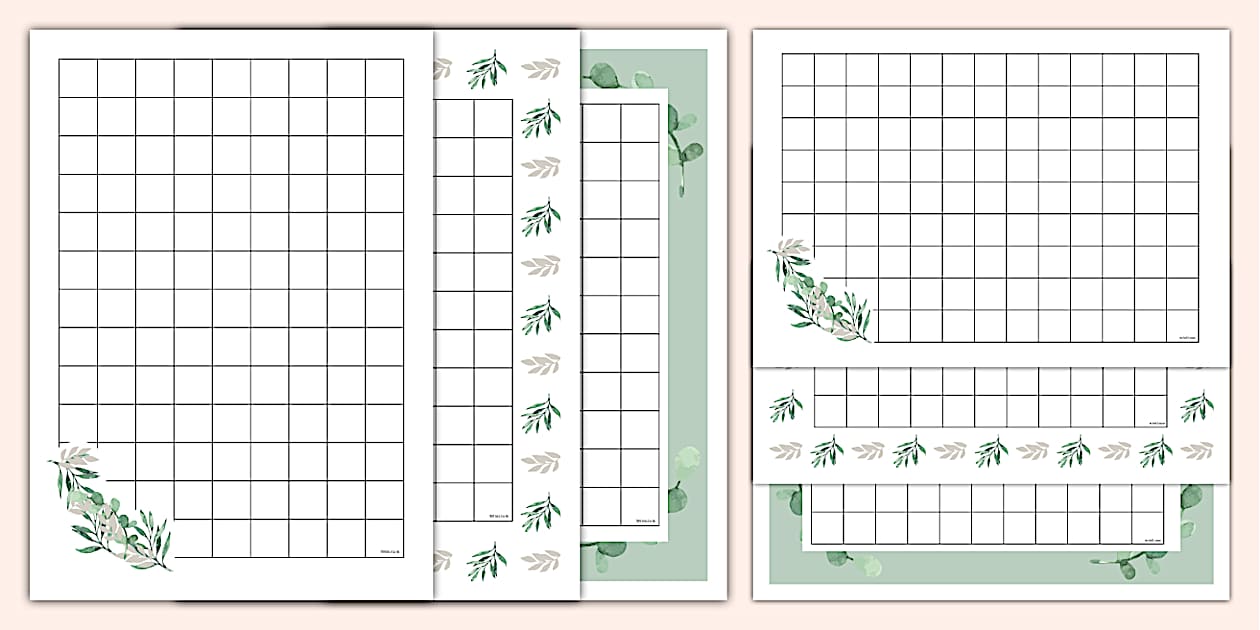 Botanical 2cm Squared Paper for Working Wall (Teacher-Made)