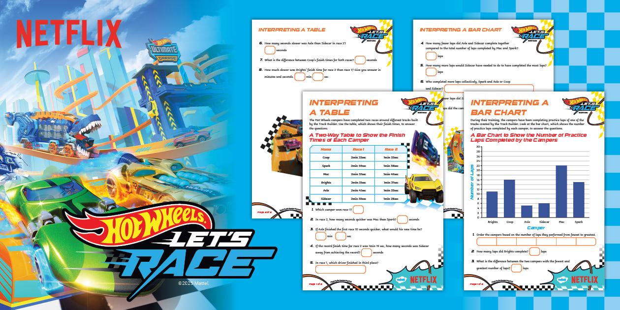 👉 Hot Wheels: Statistics Activity Sheets [Ages 7-9]