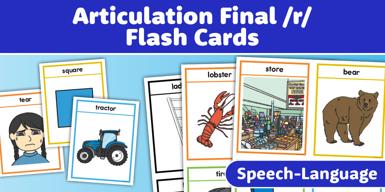 Articulation Final /r/ Words Flash Cards for SLP - Twinkl