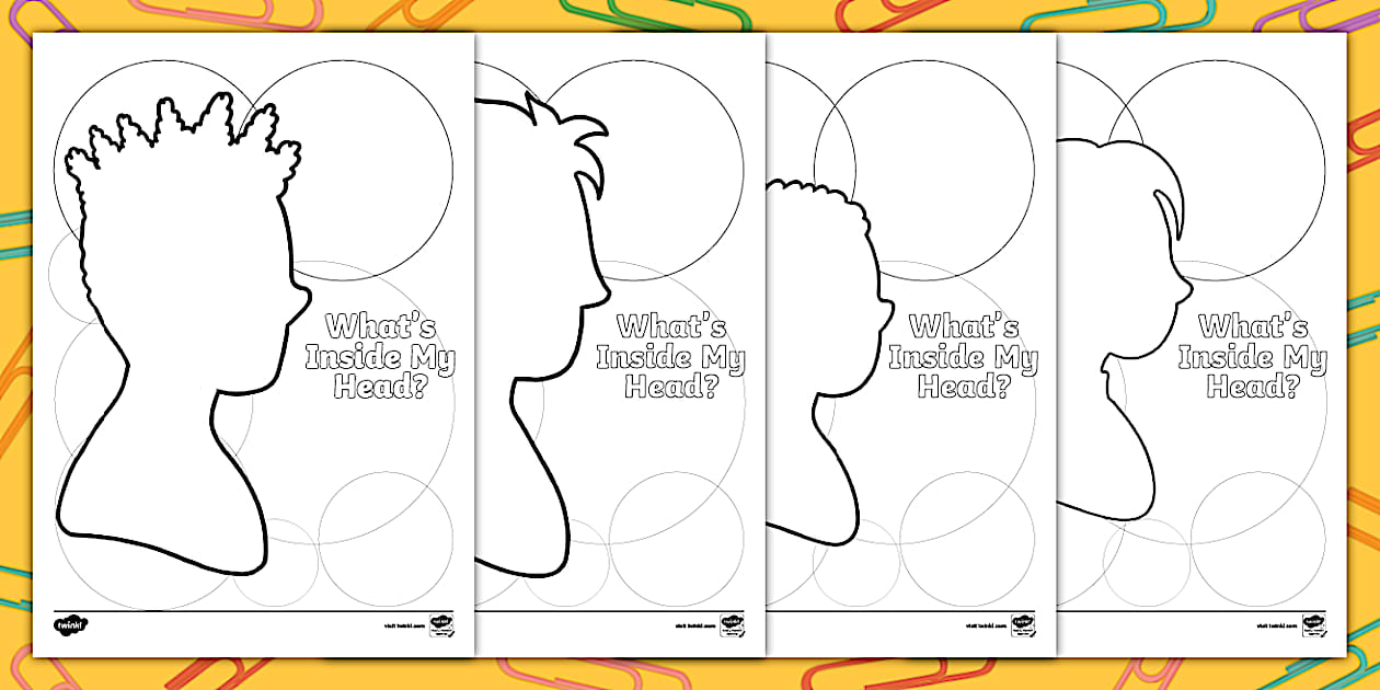What's Inside My Head Doodle Colouring Page (teacher made)