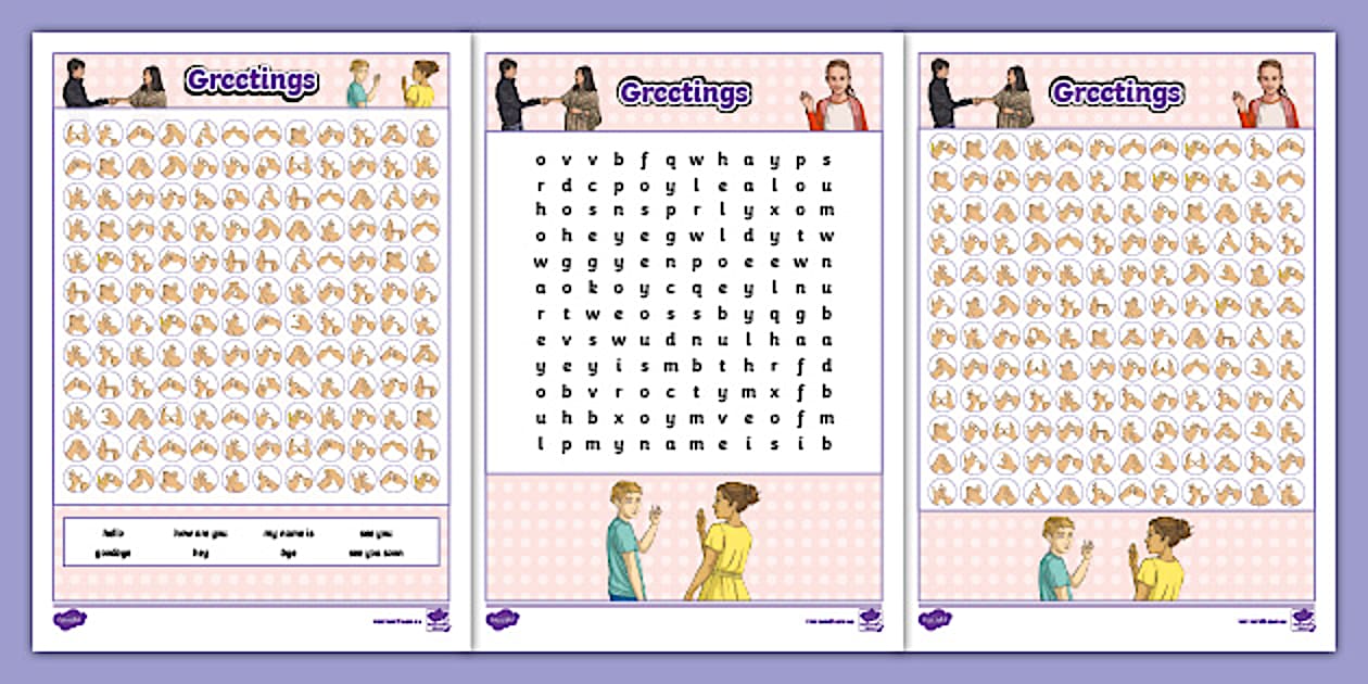 Auslan Find-a-Word Greetings Activity Pack | Auslan | Twinkl