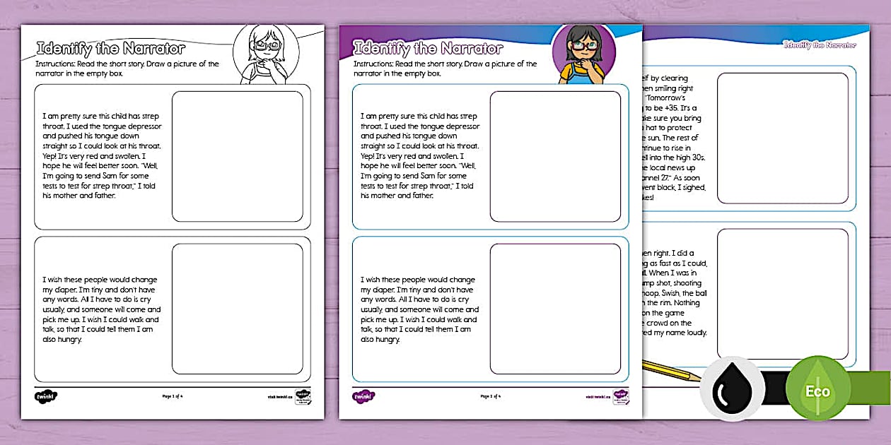 Identify the Narrator Worksheets (teacher made) - Twinkl