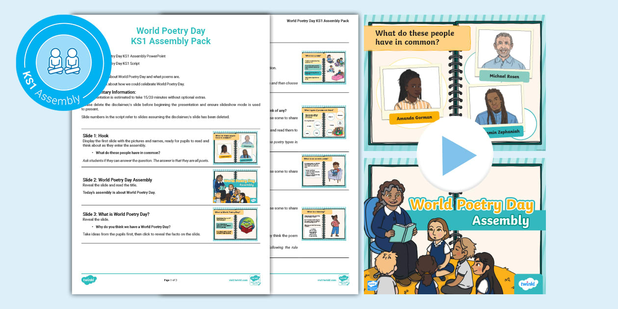 KS1 World Poetry Day Assembly Pack (teacher made) - Twinkl