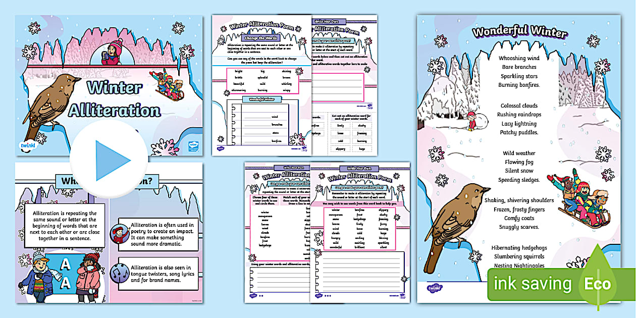 KS1 Winter Alliteration Poem Resource Pack