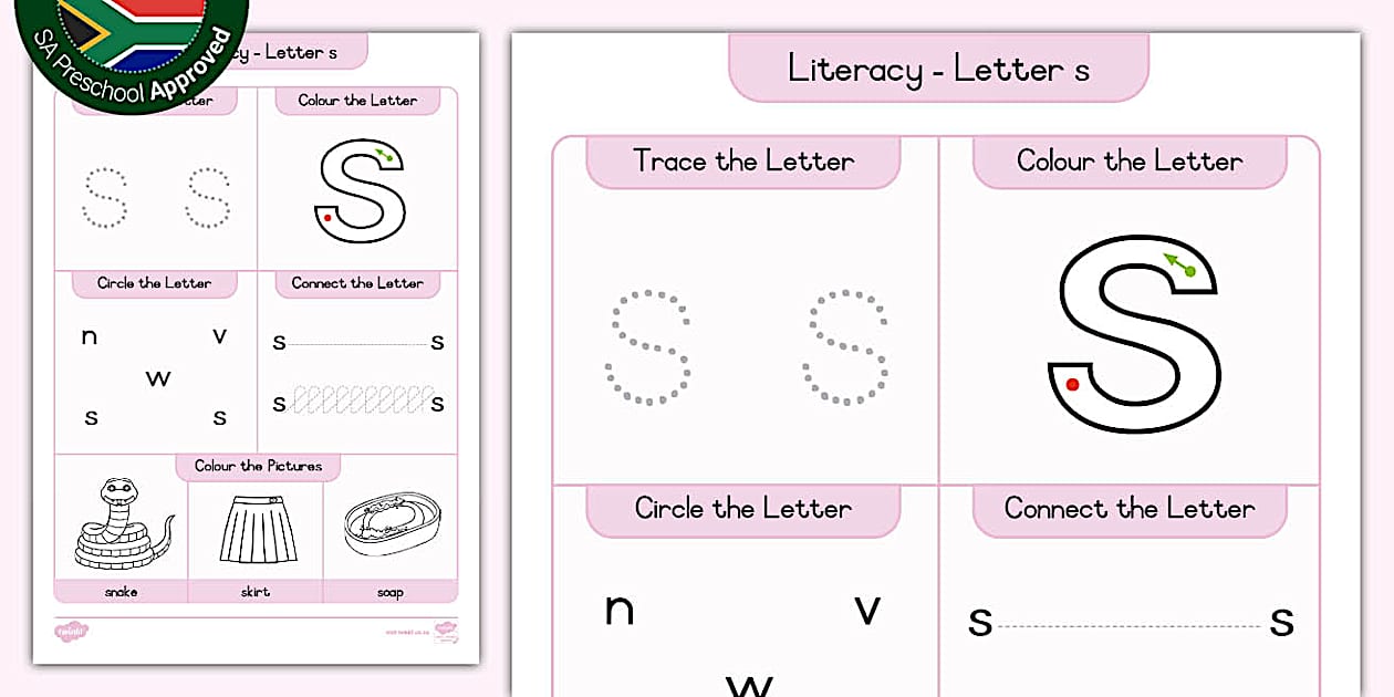 Preschool: Literacy: Letter s Worksheet (teacher made)