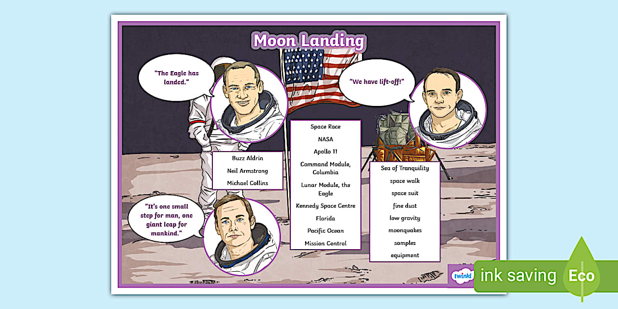 KS2 Moon Landing Word Mat (teacher made) - Twinkl