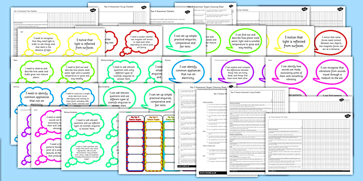2014 National Curriculum Lower KS2 Science Assessment Pack - targets