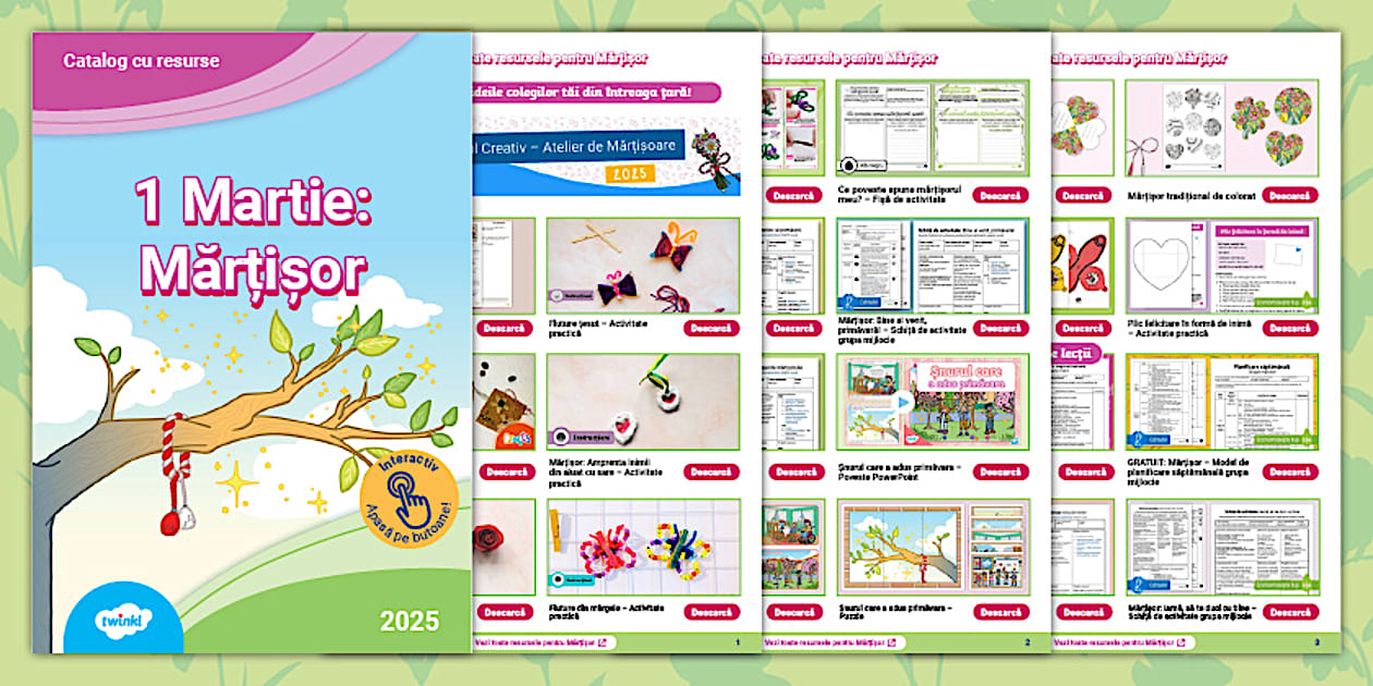 FREE! - GRATUIT 1 Martie Mărțișor Catalog cu resurse noi 2025