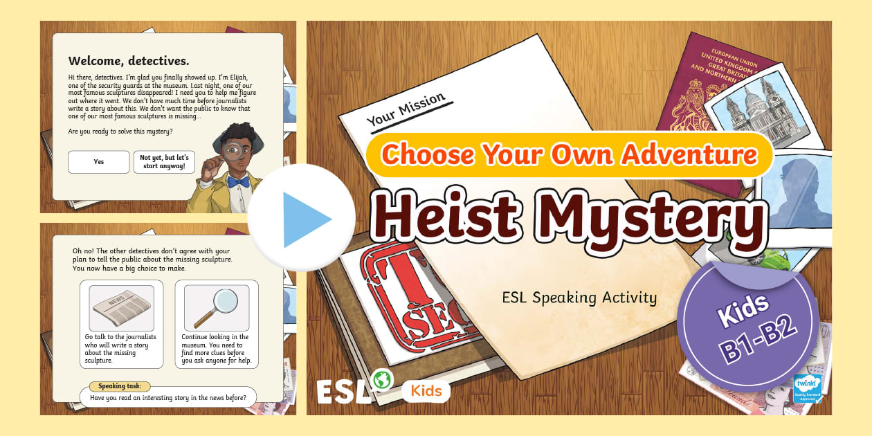 ESL Choose Your Own Adventure: Heist Mystery for Kids