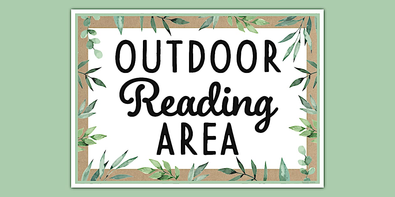 Muted Botanical Outdoor Reading Area Display Poster - Twinkl