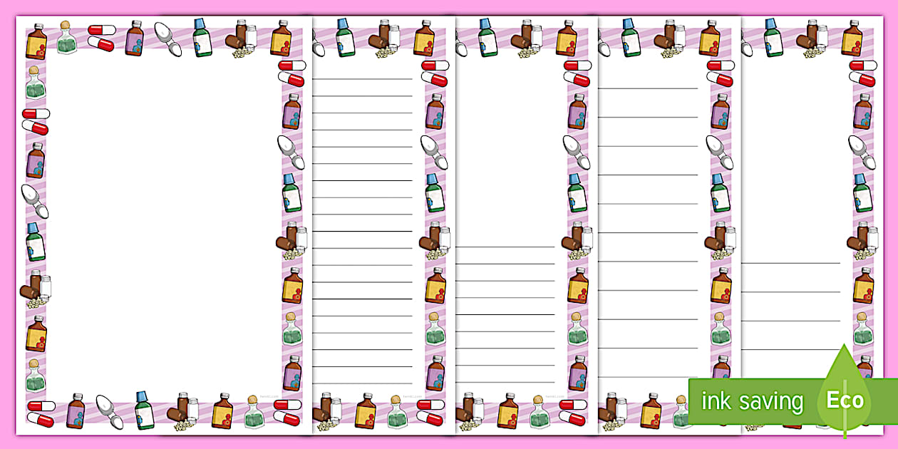 Medicine Page Borders (Teacher-Made) - Twinkl