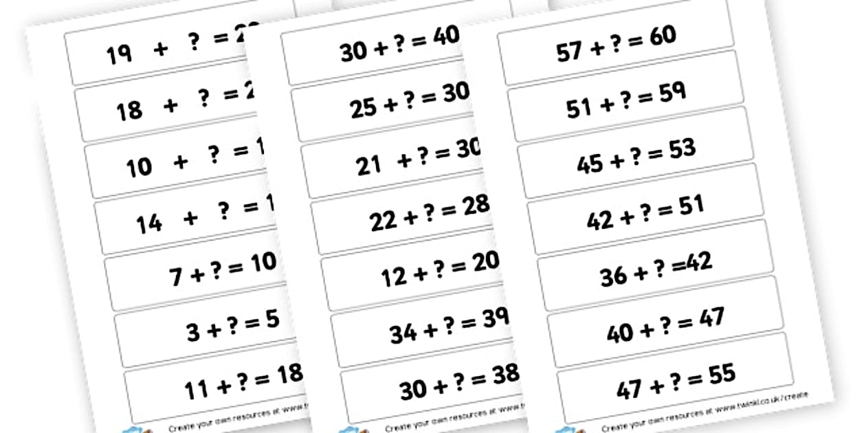 Addition Problems Cards (teacher made) - Twinkl