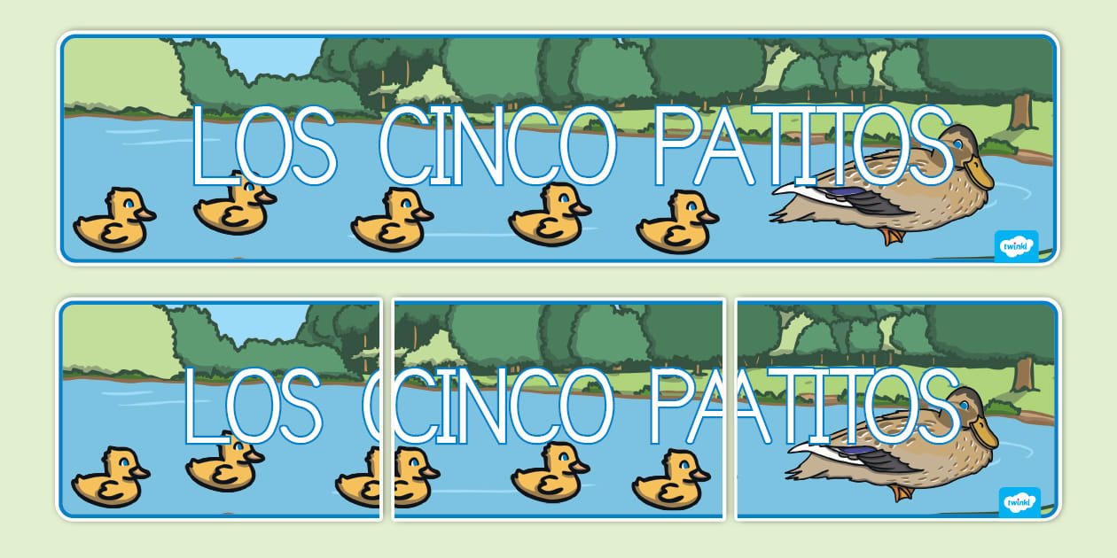 Pancarta: Los cinco patitos - Twinkl España (teacher made)