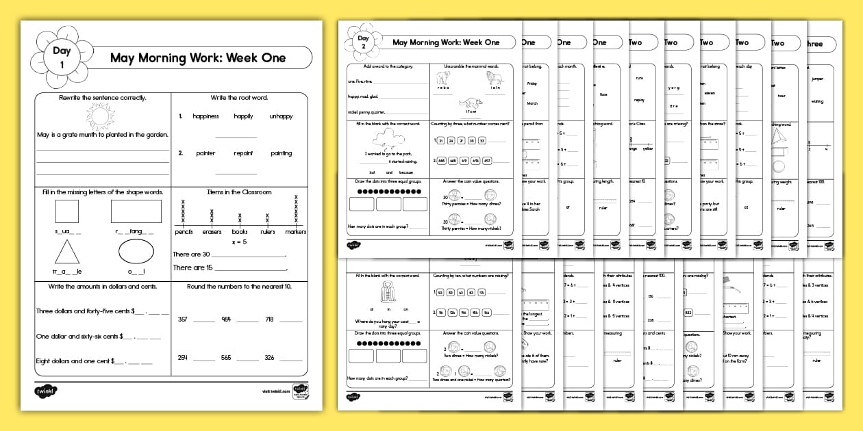 Second Grade May Morning Work Bundle (teacher made) - Twinkl