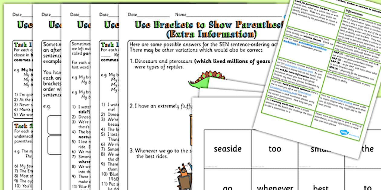 Use Brackets, Dashes or Commas to Indicate Parenthesis Resource Pack