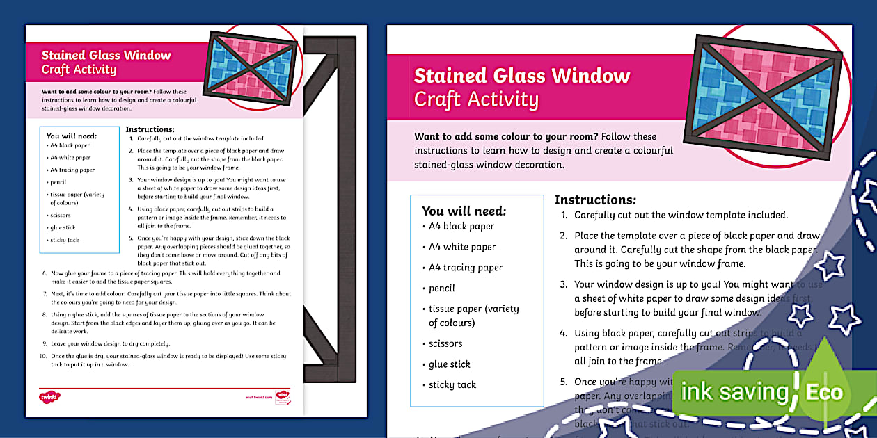 Stained Glass Window Craft Activity (Teacher-Made) - Twinkl