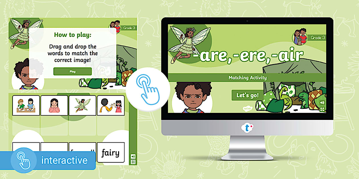 Grade 3 Phonics: -are, -ere, -air Interactive Go! Game