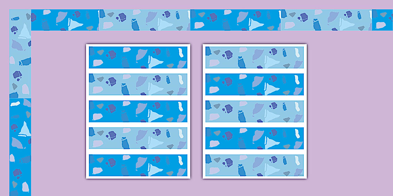 Blue Bulletin Board Border | Monochrome Terrazzo | Twinkl US
