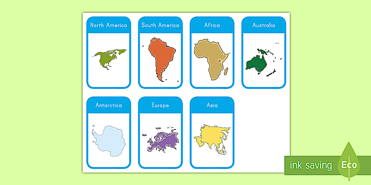 Continent Flash Cards