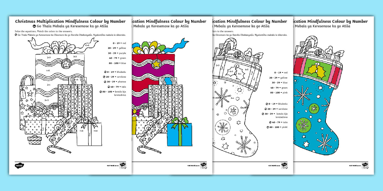 Christmas Colour by Multiplication-Sepedi