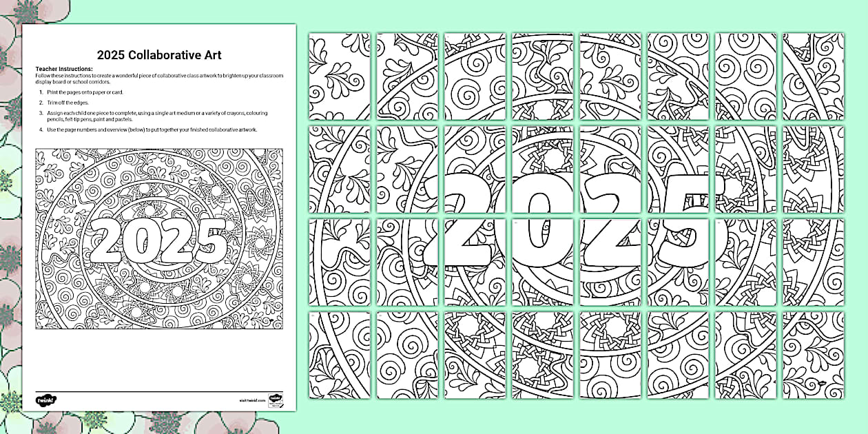 2025 Mindfulness Collaborative Colouring Activity - Twinkl
