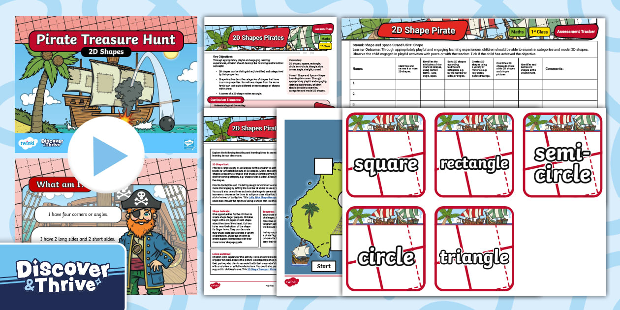 2D Shapes Pirate Resource Pack (teacher made) - Twinkl