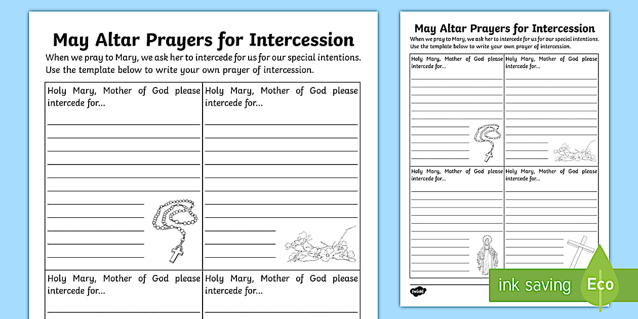 May Altar Prayers of Intercession Activity - Twinkl