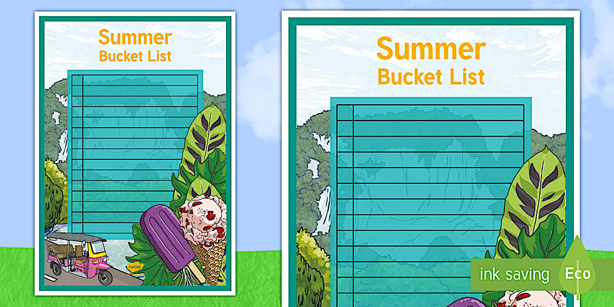 Staff Wellness Editable Summer Bucket List - Twinkl