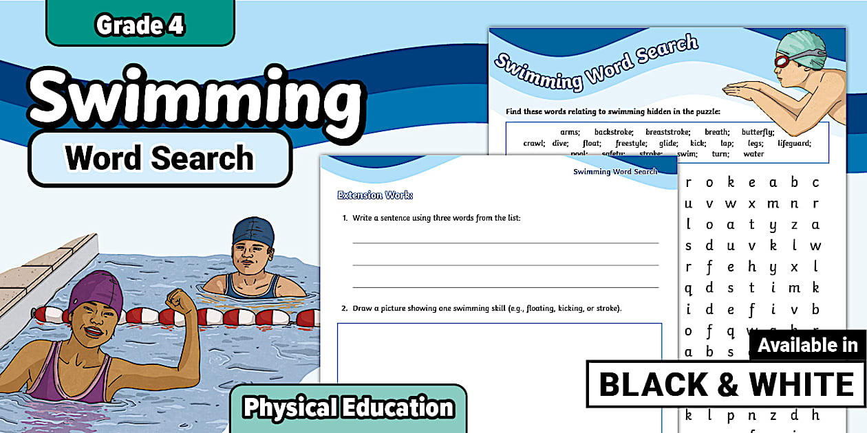 IP Physical Education– Swimming - Word Search (CAPS Aligned)