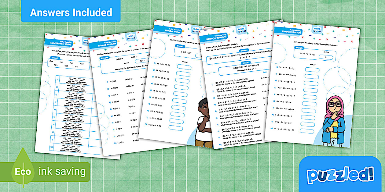 Fun Number-themed Verbal Reasoning Games Pack - Kids