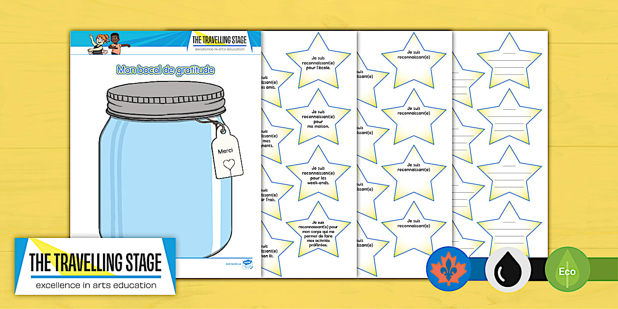 FREE! - Gratitude Jar French (teacher made) - Twinkl