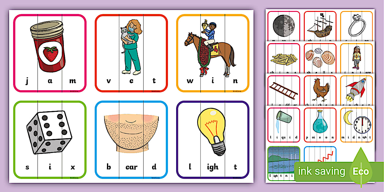 Phase 3 Word Puzzles (teacher made) - Twinkl