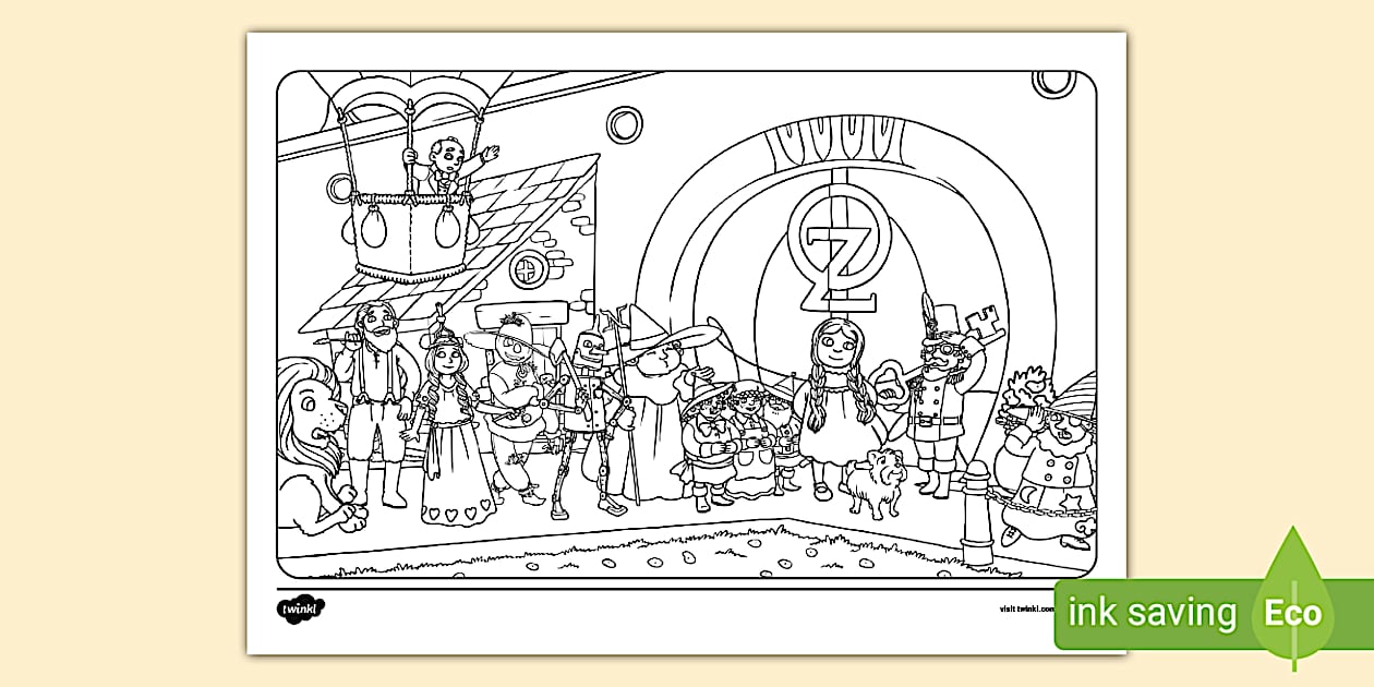 Wizard of Oz Colouring Page (teacher made) - Twinkl