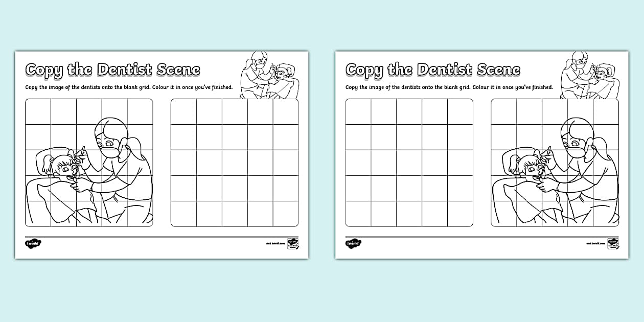 Copy the Dentist Scene Worksheet (teacher made) - Twinkl
