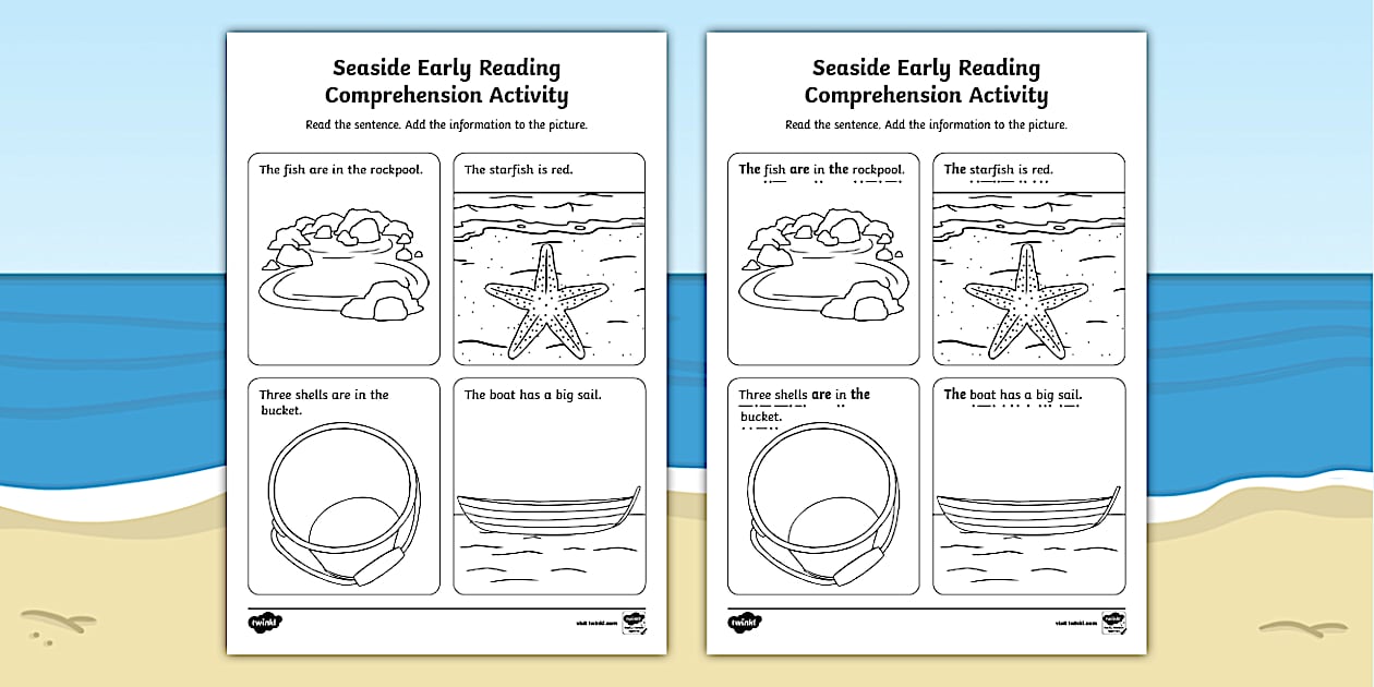 Seaside Phase 3 Comprehension Activity - Twinkl Resources