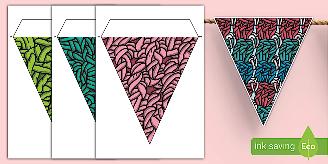 Crochet Bunting Display | Decorative | Twinkl (teacher made)