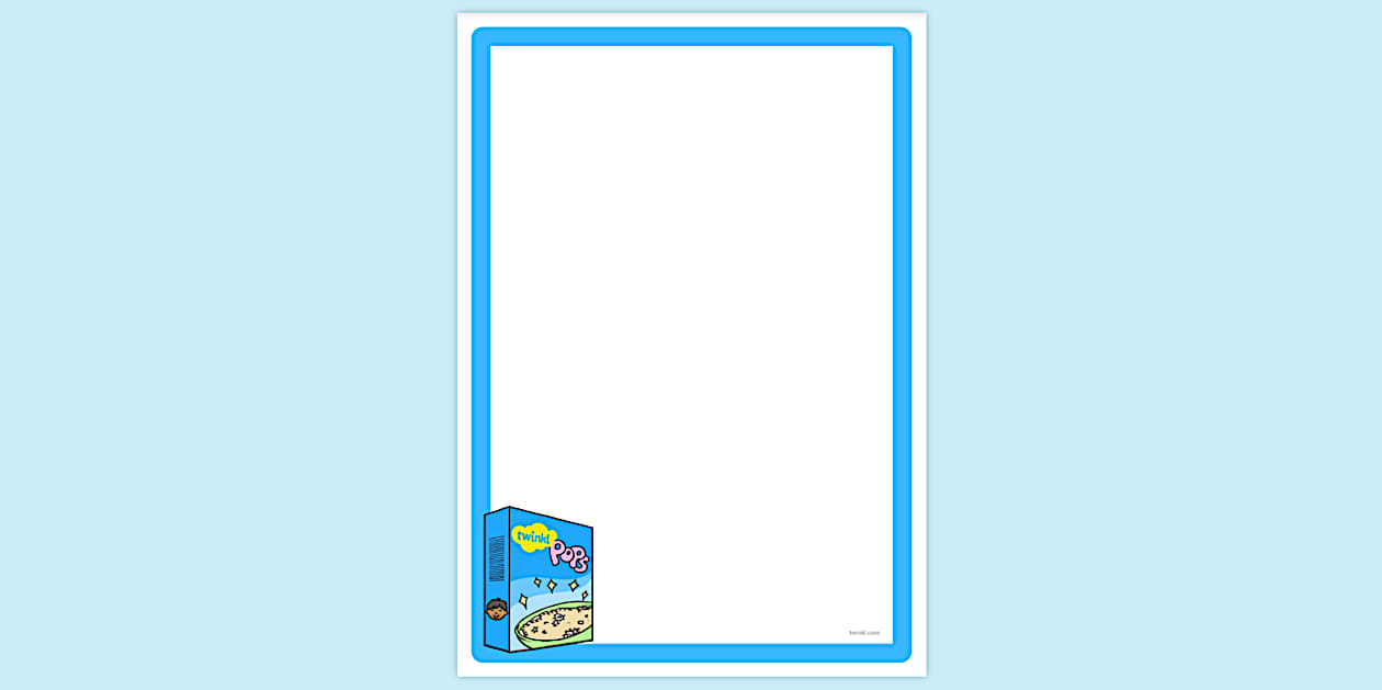 Simple Blank Cereal 'Twinkl Pops' Page Border | Twinkl