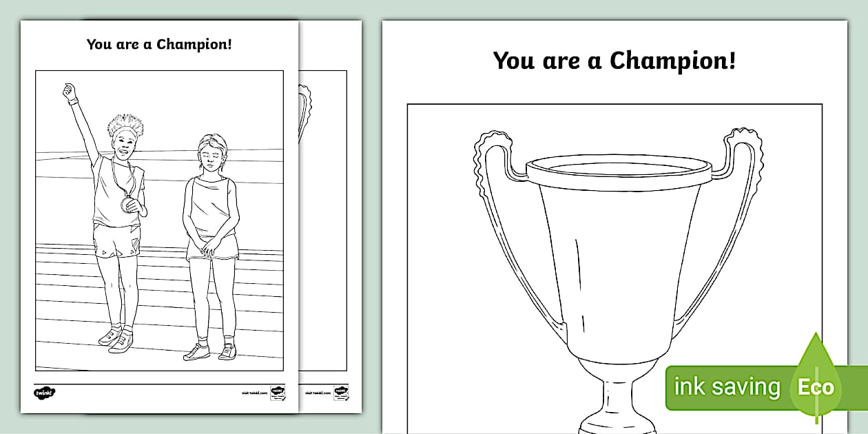 You are a Champion Colouring Page (teacher made) - Twinkl