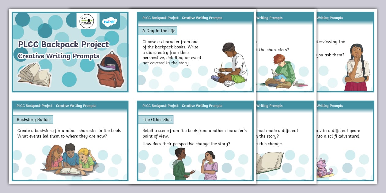 PLCC Backpack Project Creative Writing Prompts - Twinkl