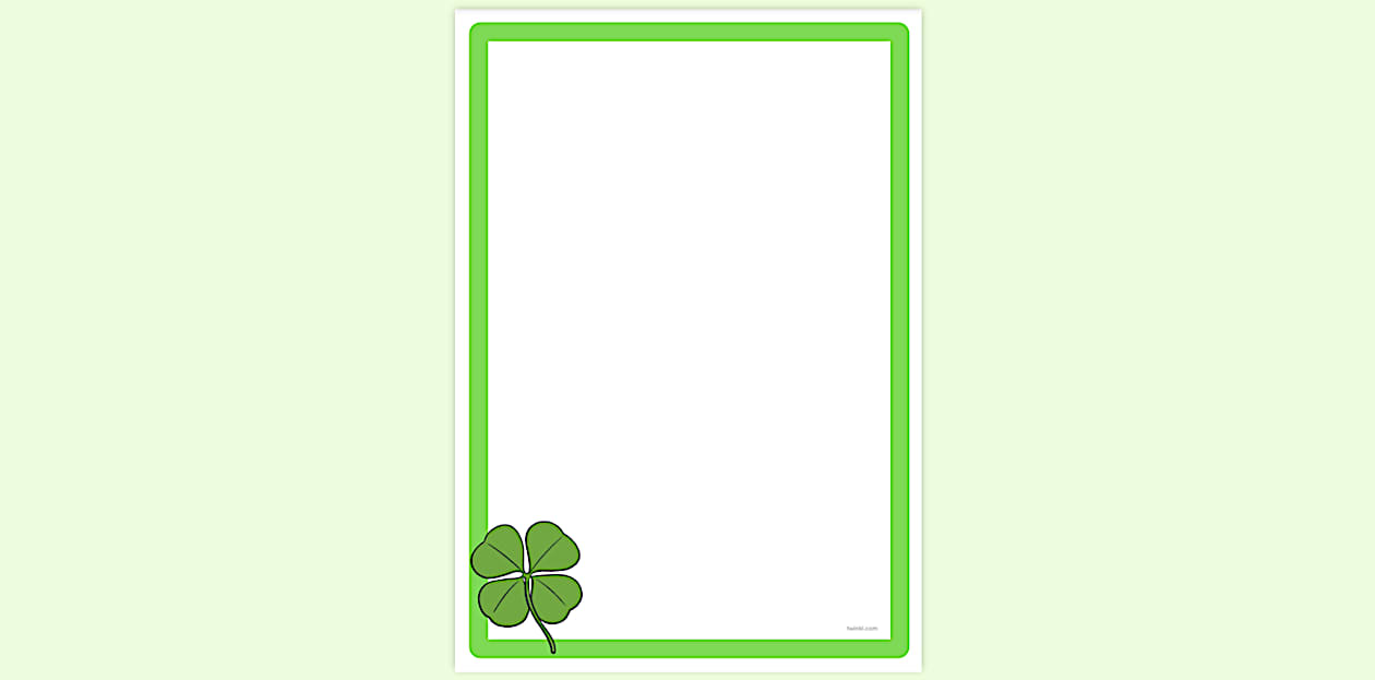 4 Leaf Clover Page Border (teacher made) - Twinkl