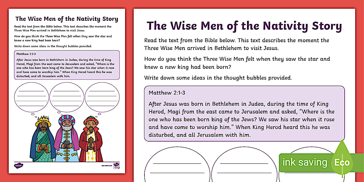 The Nativity Story Wise Men Activity - KS1 - Twinkl