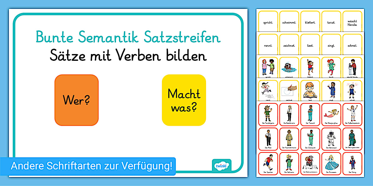 Sätze mit Verben bilden - Wer macht was - Arbeitsblatt