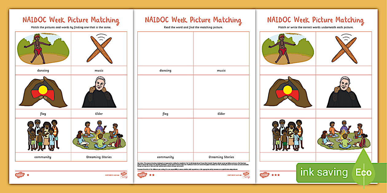 NAIDOC Week Differentiated Word and Picture Matching